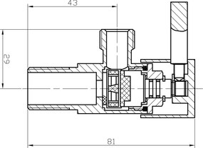 Aqualine rohový ventil 1/2 x 3/8 bez matky kulatý chrom 5317