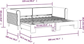 vidaXL Válenda s přistýlkou 90 x 200 cm samet [3197770] Barva: Žlutá