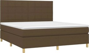 Box spring postel s matrací tmavě hnědá 160x200 cm textil 3142348