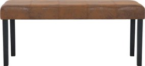 Lavice 106 cm hnědá umělá semišová kůže 281311