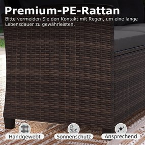 Costway 6-dílná sada ratanového zahradního nábytku, sedací sestava odolná proti