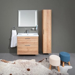 Mereo Mereo, Vigo, koupelnová skříňka s keramickým umyvadlem, 51 cm, bílá, dub, CN320