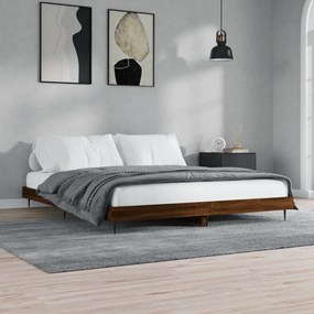 vidaXL Rám postele hnědý dub 200 x 200 cm kompozitní dřevo