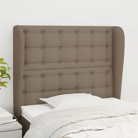 Čelo postele typu ušák taupe 103x23x118/128 cm textil