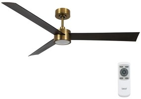 Lucci air 21610549- LED Stmívatelný ventilátor CLIMATE 12W/230V wenge/zlatá + DO FAN00274