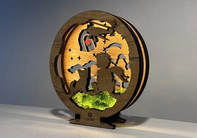 Li-Go "Malý princ s růží" lampa 20x22 cm provedení povrchu: ořech