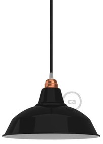 creative cables Lesklé kovové stínidlo Bistrot pro objímku E27 s ⌀ 30 cm Barva komponentu: Černá