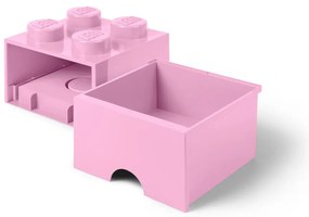 Světle růžový úložný box čtverec LEGO®