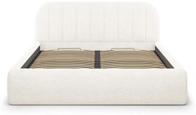 Slonovinová čalouněná dvoulůžková postel s úložným prostorem s roštem 180x200 cm Juno – Windsor &amp; Co Sofas
