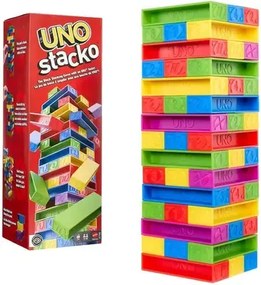 MATTEL Hra UNO Stacko JGT89 / 45 barevných bloků / 2–10 hráčů / od 7 l