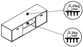 TV stolek Star, dub sonoma/bílý