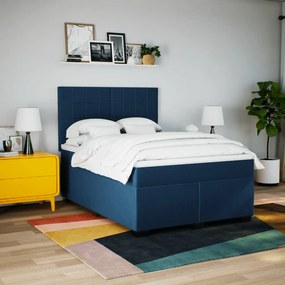 Box spring postel s matrací modrá 140x200 cm textil 3290517