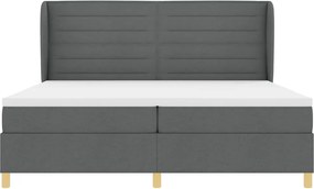 Postel s boxspringem s matrací Tmavě šedá 200 x 200 cm textil 3340712