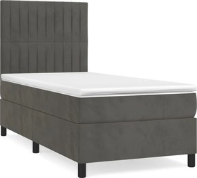 vidaXL Box spring postel s matrací 90x190 cm samet [3143116] Barva: Tmavě zelená