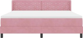 Postel s boxspringem s čelo Růžová 200 x 180 cm samet 3341431