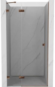 Mexen Lunar sprchové dveře otočné levé 125 cm, transparentní, růžové zlato - 834-125-000-60-00-L