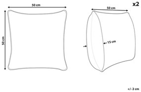 Sada 2 bavlněných polštářů se vzorem 50 x 50 cm vícebarevné SIDI Beliani