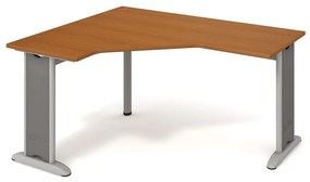 Stůl ergo lomený pravý 160×120 cm - Hobis Flex FEV 60 P Dekor stolové desky: třešeň, Barva nohou: Stříbrná
