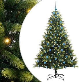 Umělý skládací vánoční stromeček 300 LED Zelená 210 cm PVC a PE 3396007