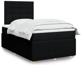 Box spring postel s matrací černá 120x200 cm textil 3294325