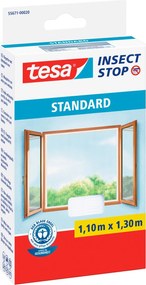 tesa Síť na suchý zip proti hmyzu STANDARD do oken, bílá, 110 x 130 cm