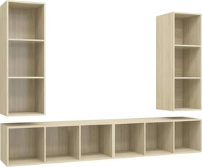 Nástěnné TV skříňky 4 ks dub sonoma kompozitní dřevo 3079883