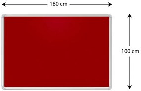Allboards, textilní nástěnka 180x100 cm (červená),TF1810CE