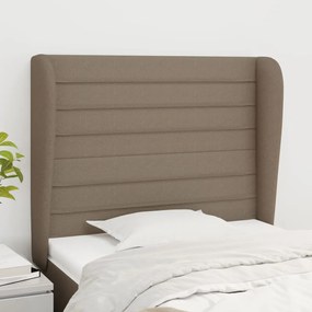 Čelo postele typu ušák taupe 103x23x118/128 cm textil