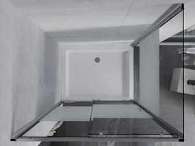 Mexen Apia sprchový kout posuvný 100 x 80 cm, bílé pruhy, chrom + sprchová vanička Rio - 840-100-080-01-20-4510