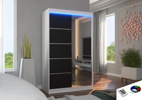 Posuvná skříň se zrcadlem a LED osvětlením NICEA 120
