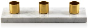 Hranatý svícen Cedric Marble 20 cm zlatý