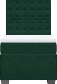 Box spring postel s matrací tmavě zelená 80 x 200 cm samet 3293077