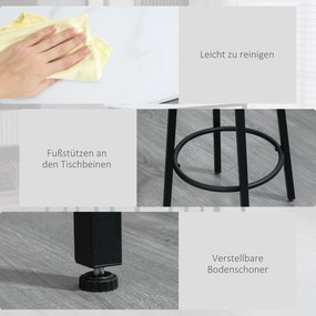 HOMCOM Barový stůl s barovou židlí, 3-dílná sada barových stolů, jídelní stůl se 2 barovými židlemi, jídelní sestava, barový stůl, kuchyňský stůl, oc…