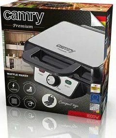 Camry CR 3046 stříbrná / Vaflovač / 1600 W / plynulá regulace teploty