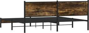 Kovový rám postele bez matrace kouřový dub 200 x 200 cm 3301380
