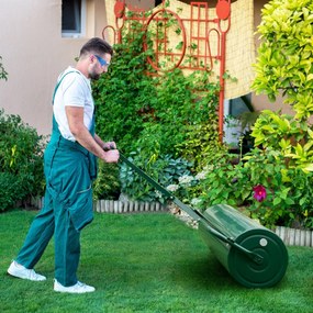 Costway Válec na trávník kovový 113 L ruční válec s rukojetí zahradní – zelený