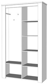 Předsíňová stěna Henry - dub bílý/dub šedý