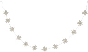 Bílá antik závěsná girlanda s papírovými hvězdami Stars - 160 cm