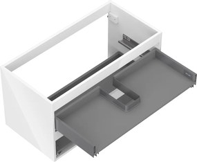 Mexen Box-A, závěsná skříňka 90 cm, 2 zásuvky, bílá lesklá, 91AX0-0900-470-2-00
