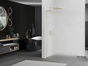 Mexen Kioto L, sprchová zástěna Walk-In 70 x 200 cm, 8mm sklo námraza, zlatý matný profil, 800-070-103-55-30