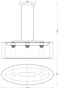 Globo 15190H2 - Lustr na lanku THEO 3xE27/60W/230V
