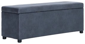 Lavice s úložným prostorem 116 cm šedá umělá broušená kůže 281316