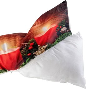Polštář proti průvanu s LED ČERVENÉ SVÍČKY 18 x 85 cm