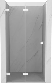 Mexen, Mexen Lunar-F skládací levé sprchové dveře 70 cm, transparentní, bílé - 836-070-000-20-00-L
