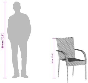 vidaXL Marketos Stohovatelné zahradní židle 4 ks šedé polyratan