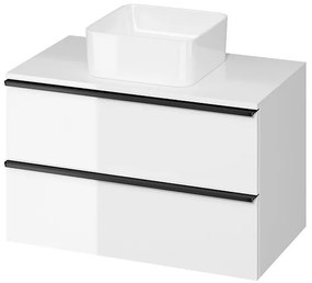 Cersanit - VIRGO závěsná skříňka pod umyvadlo s deskou 80cm, bílá-černá, S522-027