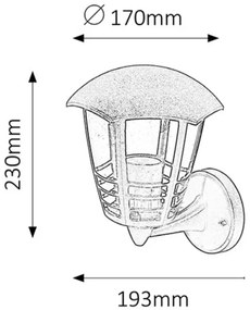 Rabalux 8618 - Venkovní nástěnné svítidlo MARSEILLE 1xE27/60W/230V IP44