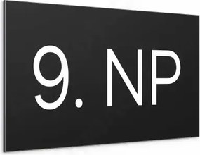 ACCEPT Označení podlaží "9. NP" - stříbrná tabulka - černý popis