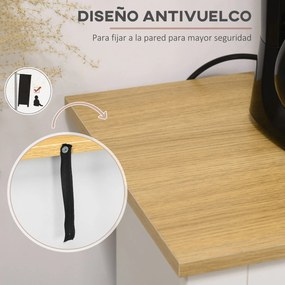 HOMCOM Kuchyňský bufet - Pomocný nábytek do kuchyně a TV stolek se 2 šuplíky, 3 dveřmi a nastavitelnou policí pro jídelnu a obývací pokoj 117x35x80 c…