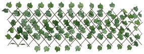 Treláž s umělými listy vinné révy roztahovací zelená 190x60 cm